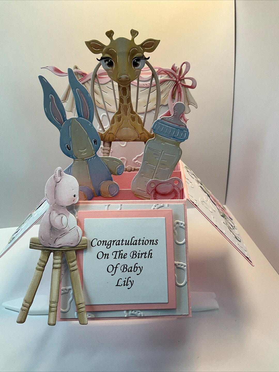 Personalised New Baby Girl Pop up Card - Etsy UK
