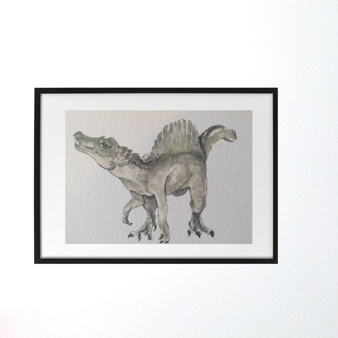 Spinosaurus/ Dinosaur Decor/ Dino Painting/ Watercolour Print/ - Etsy