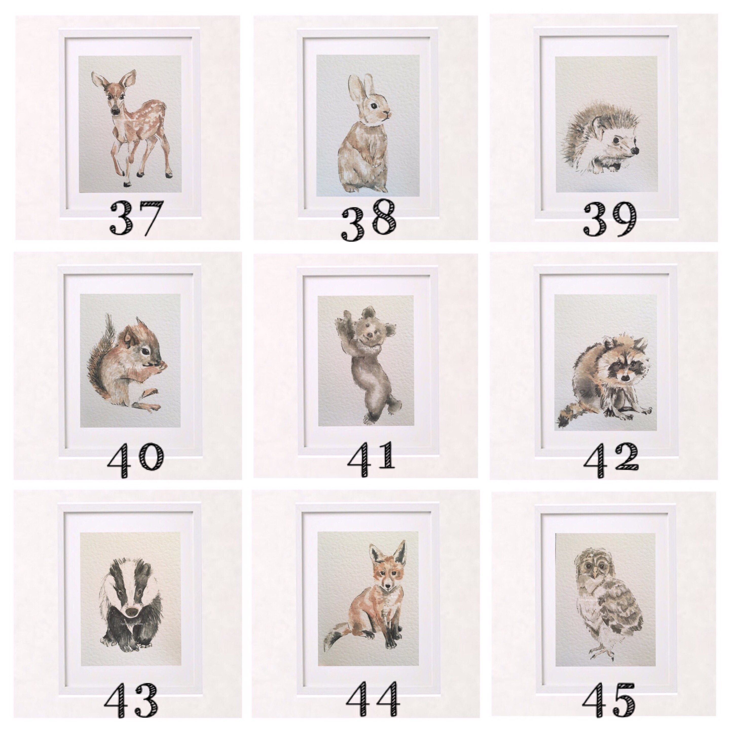 Mix & match 6/Baby animals/ nursery prints/ set of 6 prints/ | Etsy