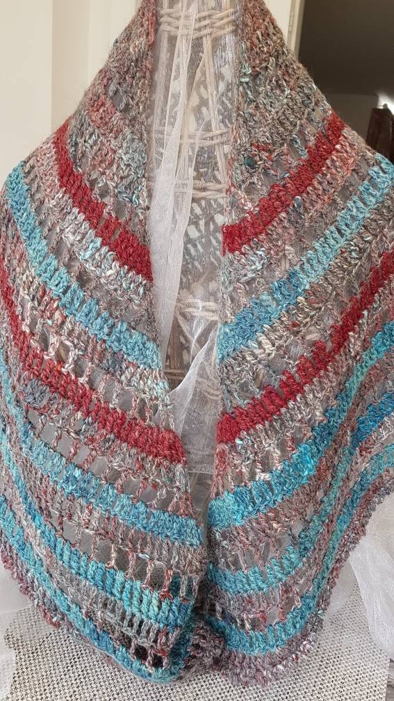 Boho Striped Alpaca Shawl - Etsy