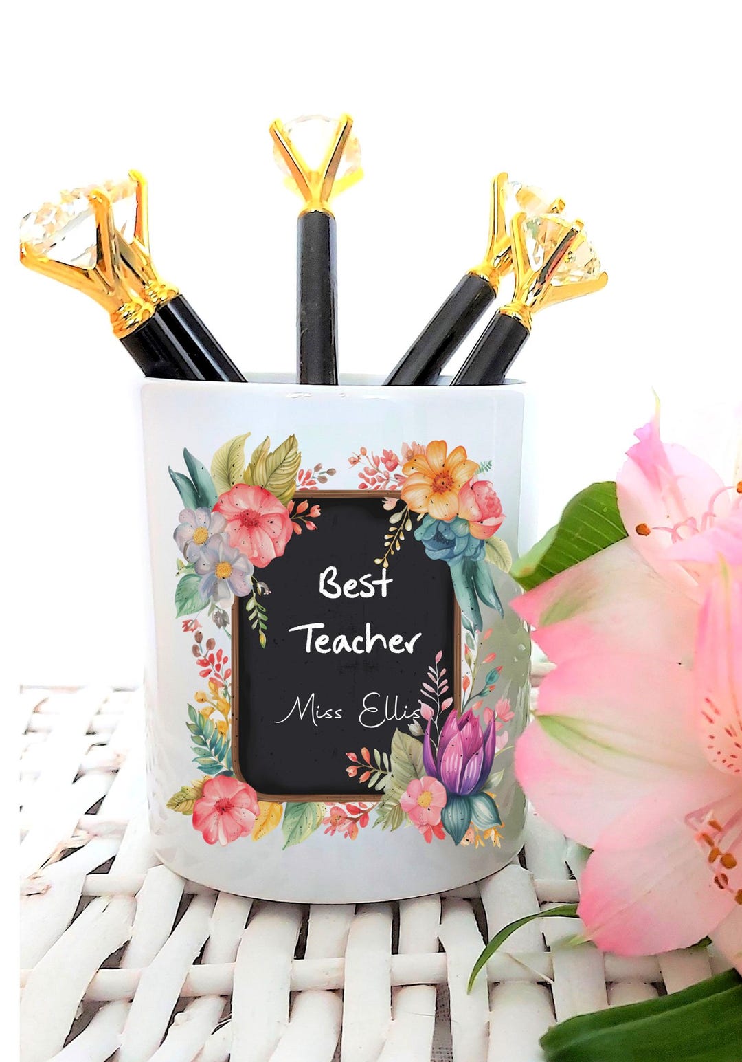 Personalised Best Teacher Pen Pot, Pen Caddy, Gift for Teacher, Gift ...