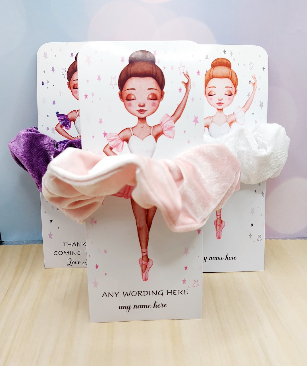 Ballerina Scrunchie Card, Birthday Favour, Ballerina Birthday Party Bag ...
