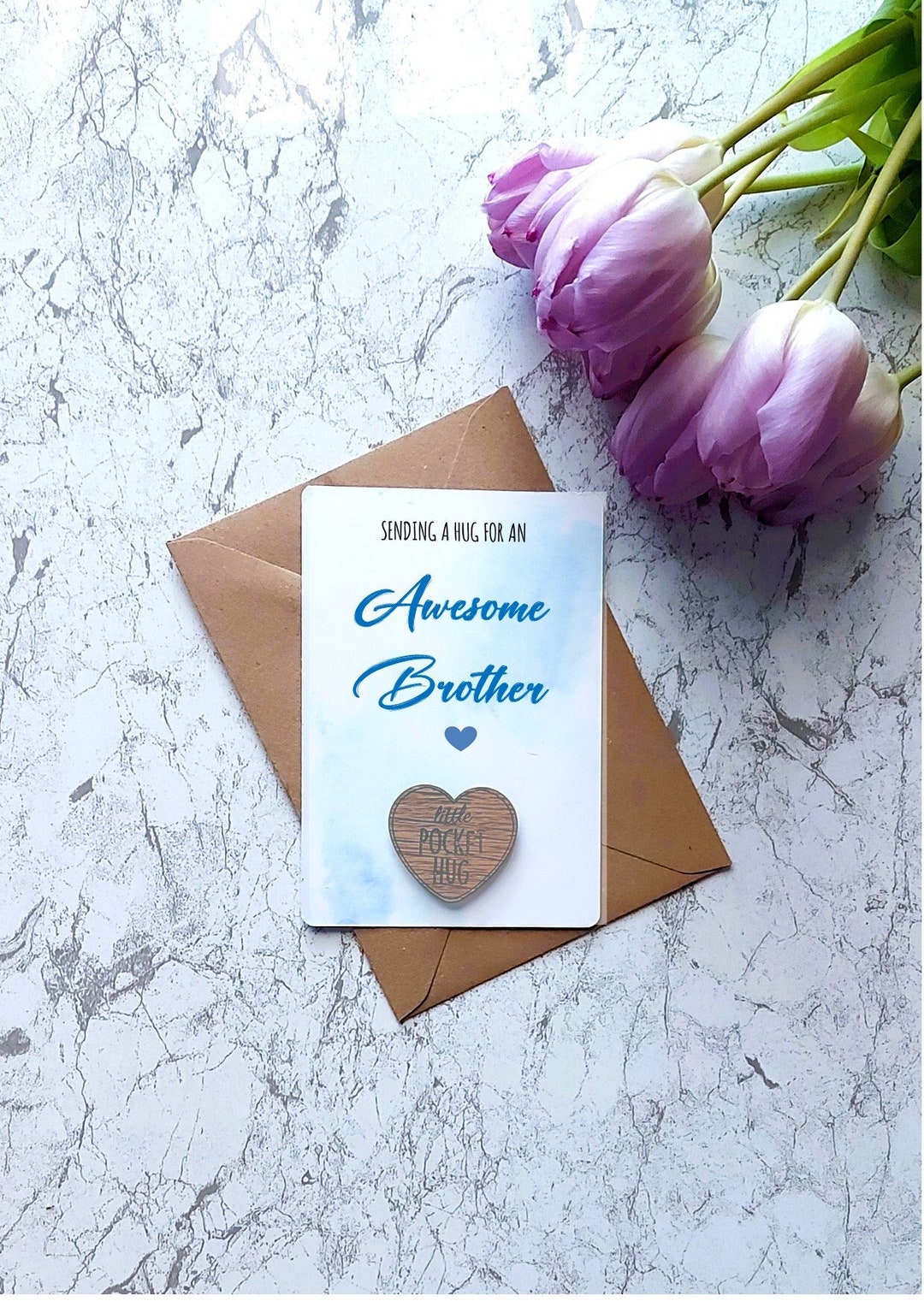 Awesome Brother Pocket Hug, Letterbox Gift for My Brother, Pocket Hug ...