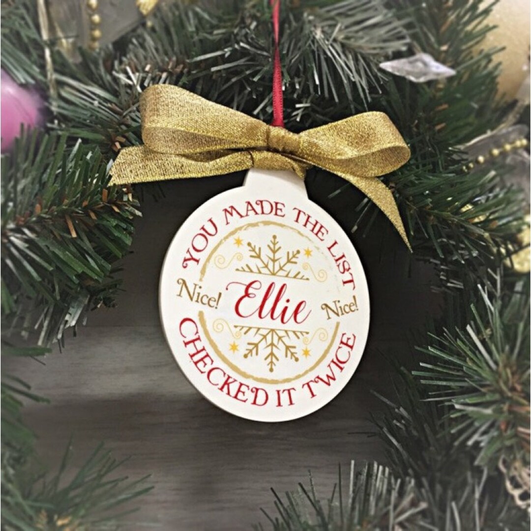 Personalised Nice List Bauble, Christmas Bauble, Nice List Certificate ...
