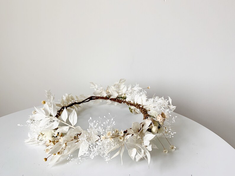 Organic White Floral Crown - Etsy