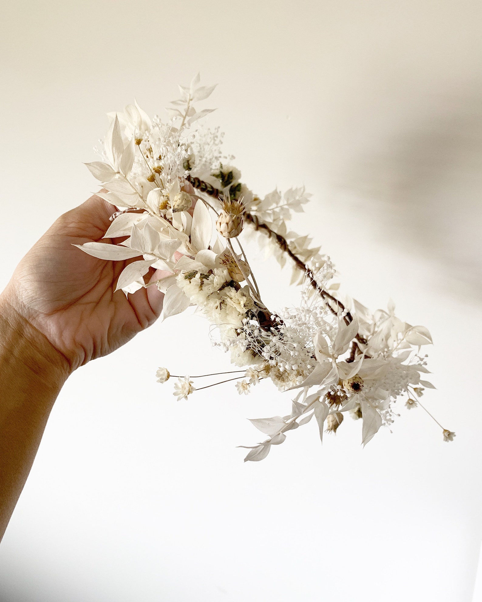 Organic White Floral Crown - Etsy