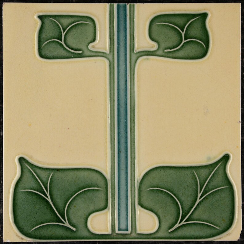 Original Antique English Art Nouveau Tile Set H. Richards Stylized ...