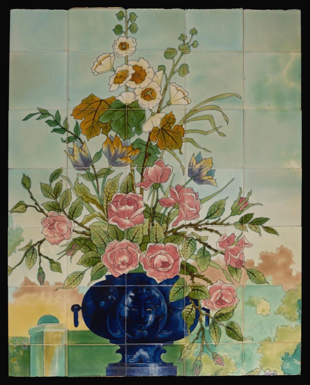 Art Nouveau Tile Panel 35 Tiles Saint Amand France C 1910 - Etsy