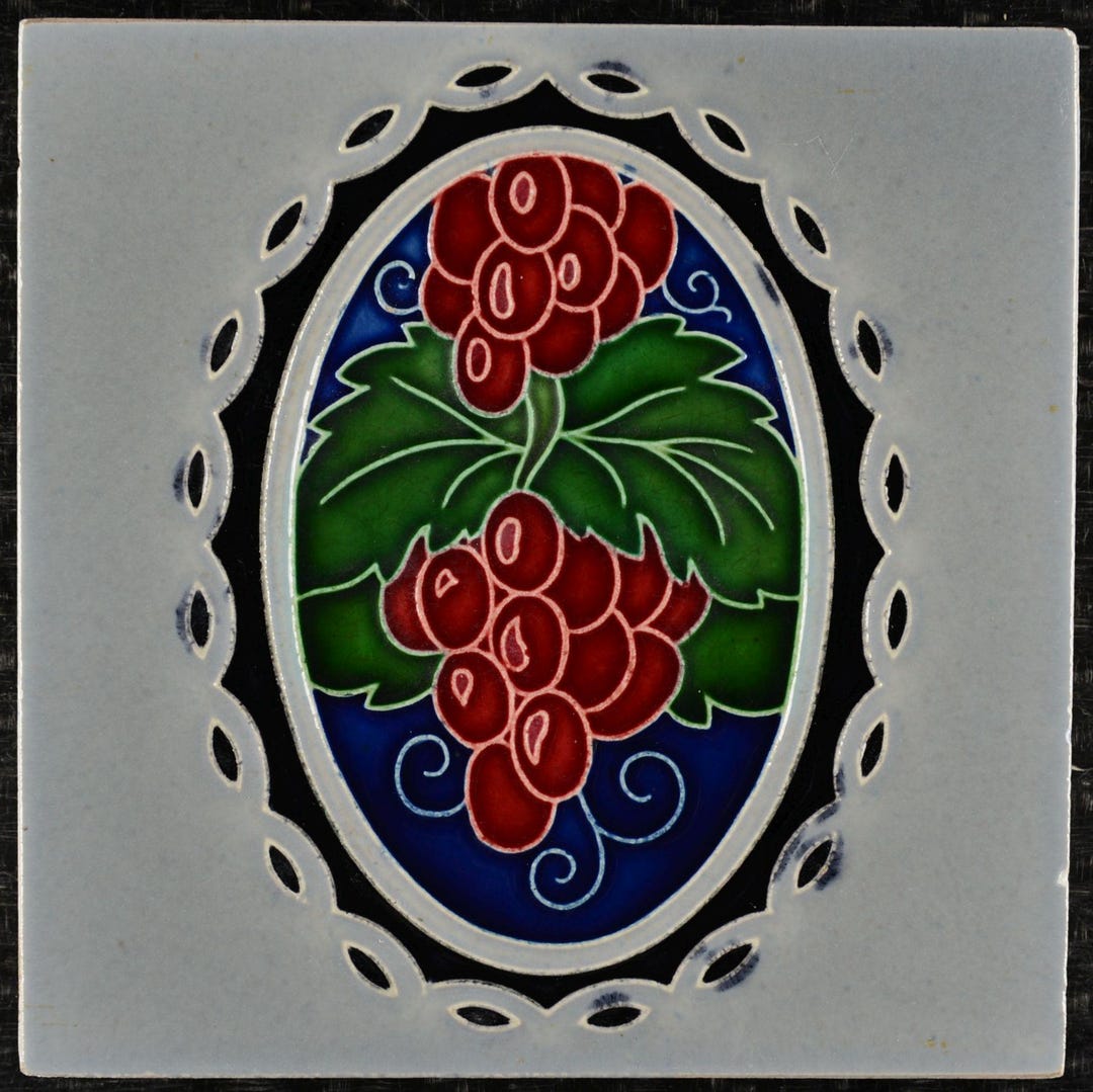Original Antique Art Nouveau Tile Wienerberger, Austria 6" Square ...