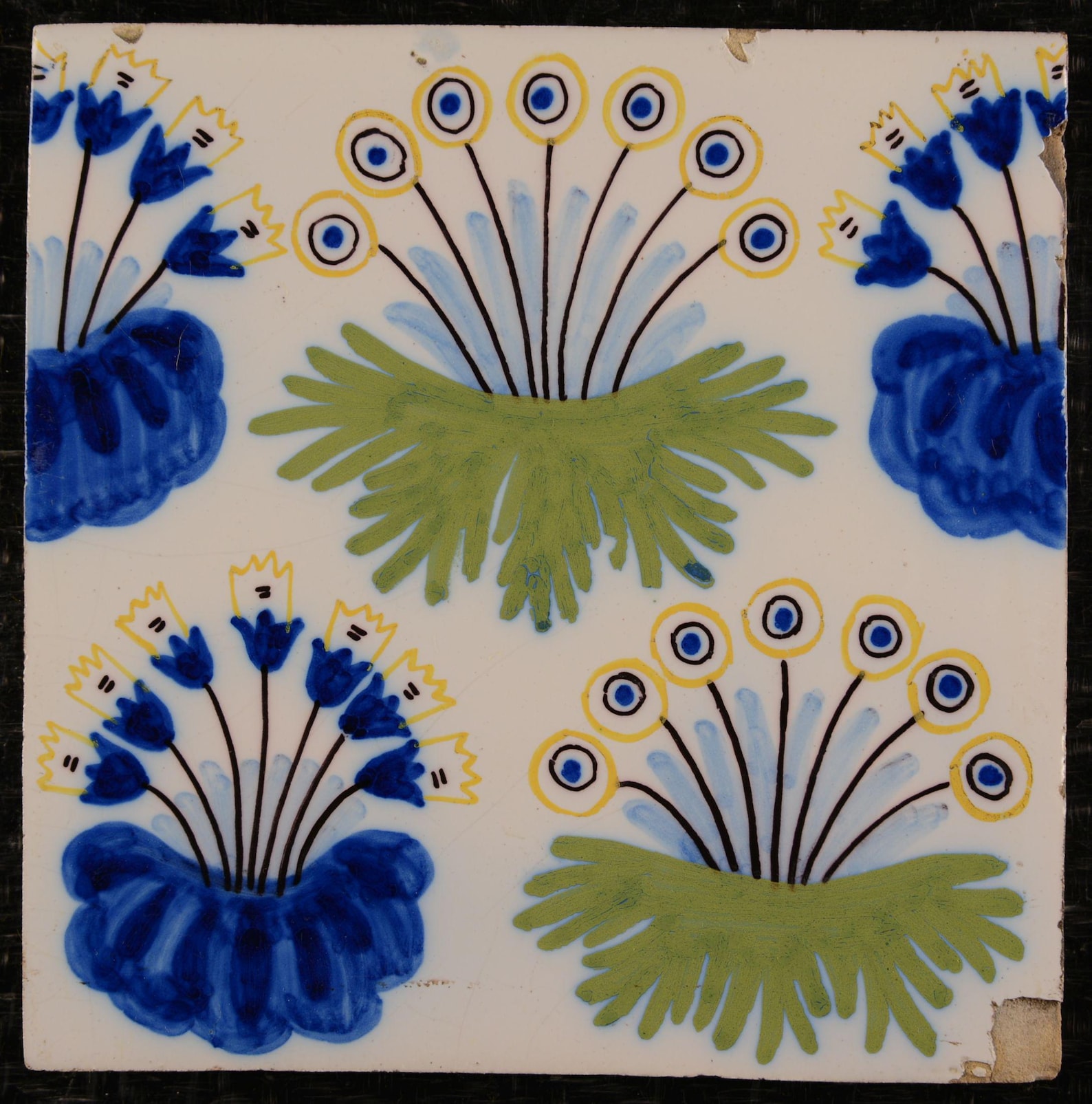 Victorian Arts & Crafts Tile: Morris Daisy Design, Dutch Made (6 ...