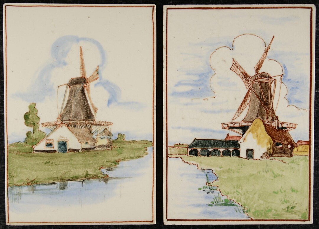 2 Handpainted Dutch Tiles Faience and Tile Factory Holland. (1896 -1918 ...