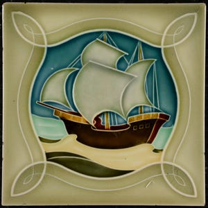 Original Antique Art Nouveau Tile Made by Nstg. Grohn Germany C 1905 ...