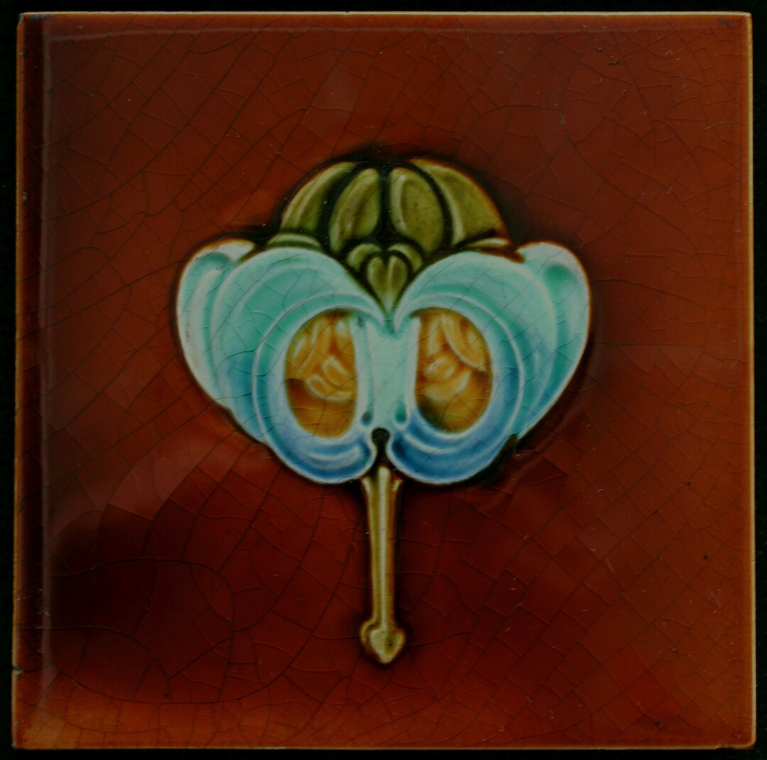 Original Antique English Art Nouveau Tile H. Richards 1904 - Etsy