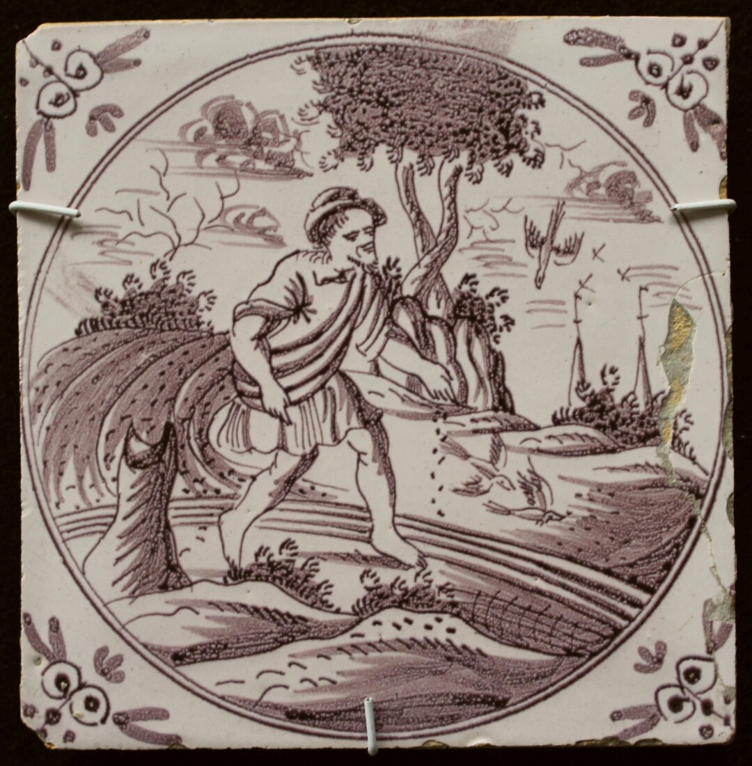 Antique Delft Biblical Tile Rotterdam 1750 the Parable of the - Etsy