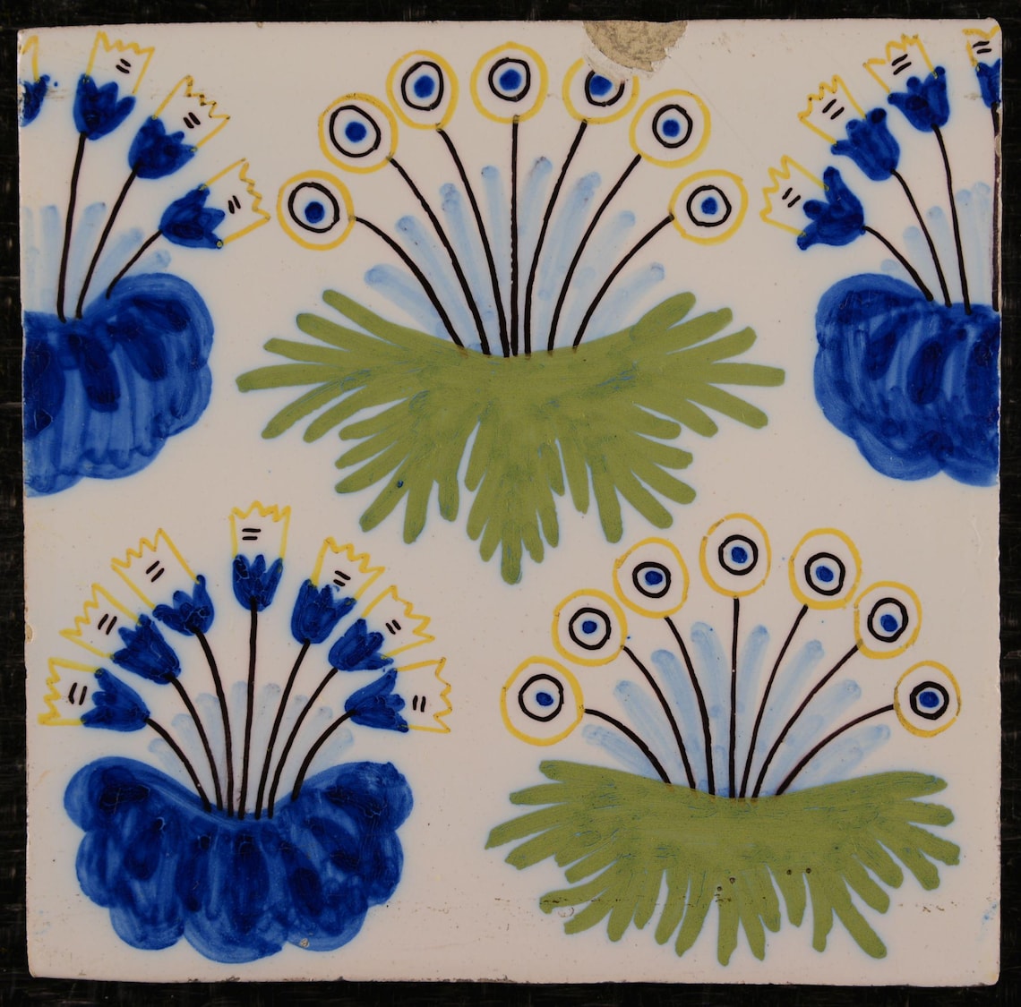 Victorian Arts & Crafts Tile Morris Design Daisy Dutch Made C 1880 ...