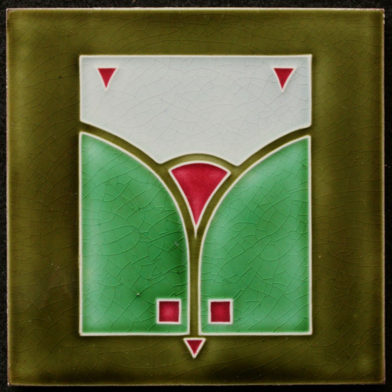 Original DT-AG Art Nouveau Tile Jugendstil Fliese C1900 Geometric ...