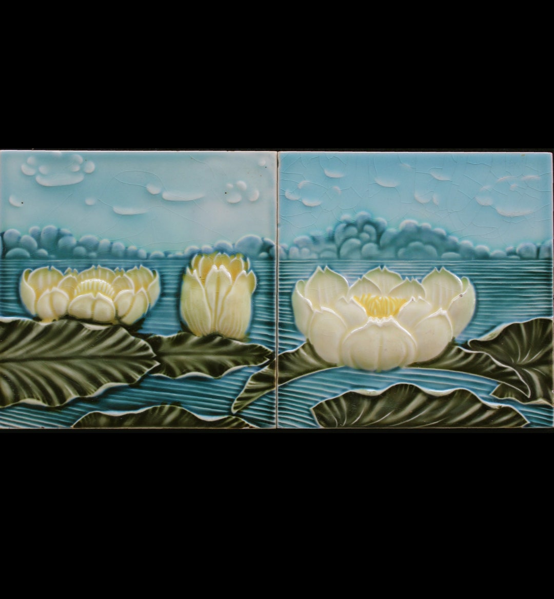 2 Art Nouveau Tiles Nstg Germany C1900 - Etsy