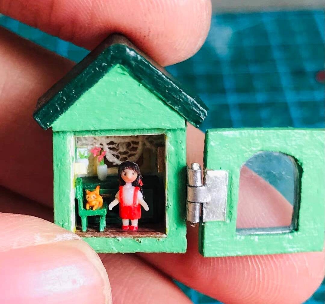 Mini House ,miniature,doll House Decor,gift for Girl,mini Cabin ...