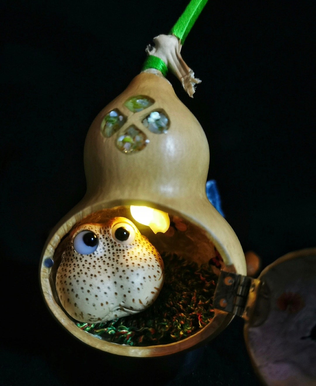 Handcrafted Miniature Gourd House With Lights and Adorable Animal ...