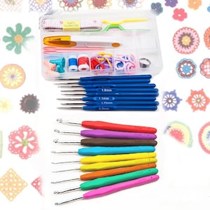 Crochet Complete Essentials 58 Pcs Set, Soft Handle, Crochet Hooks for ...