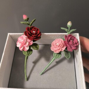 Micro Crochet Flower,miniature Flower,handmade Brooch,handmade Jewelry ...