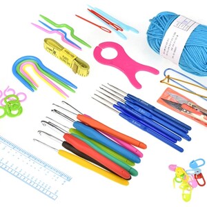 Crochet Complete Essentials 58 Pcs Set, Soft Handle, Crochet Hooks for ...