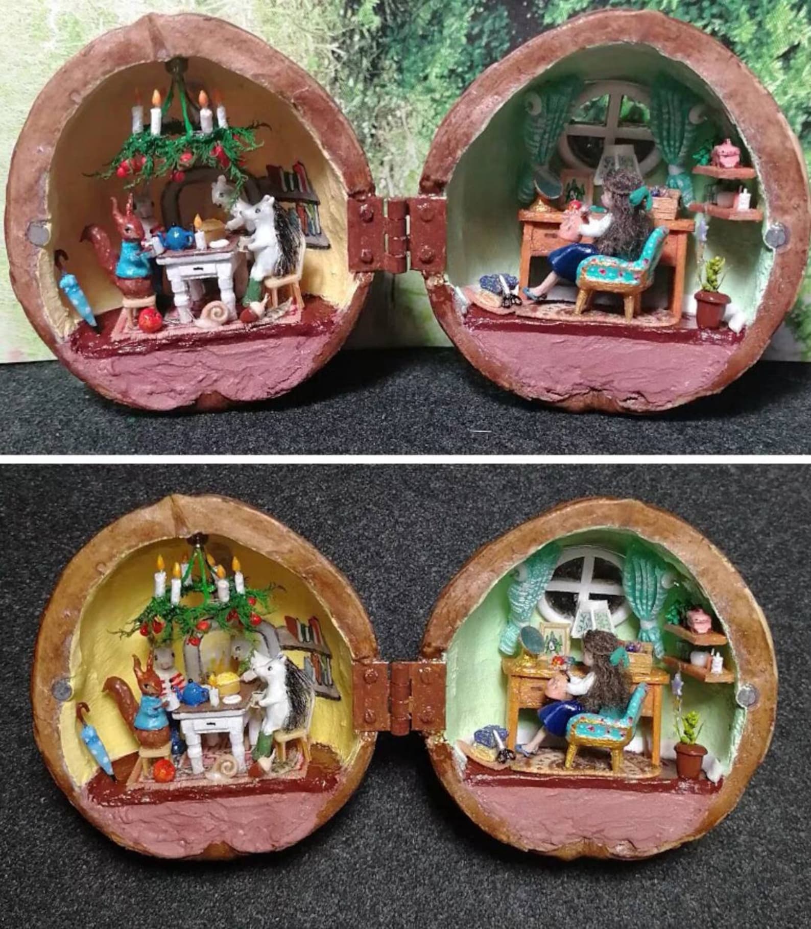 Walnut Shell Doll Houseminiaturedoll House Miniaturegift - Etsy