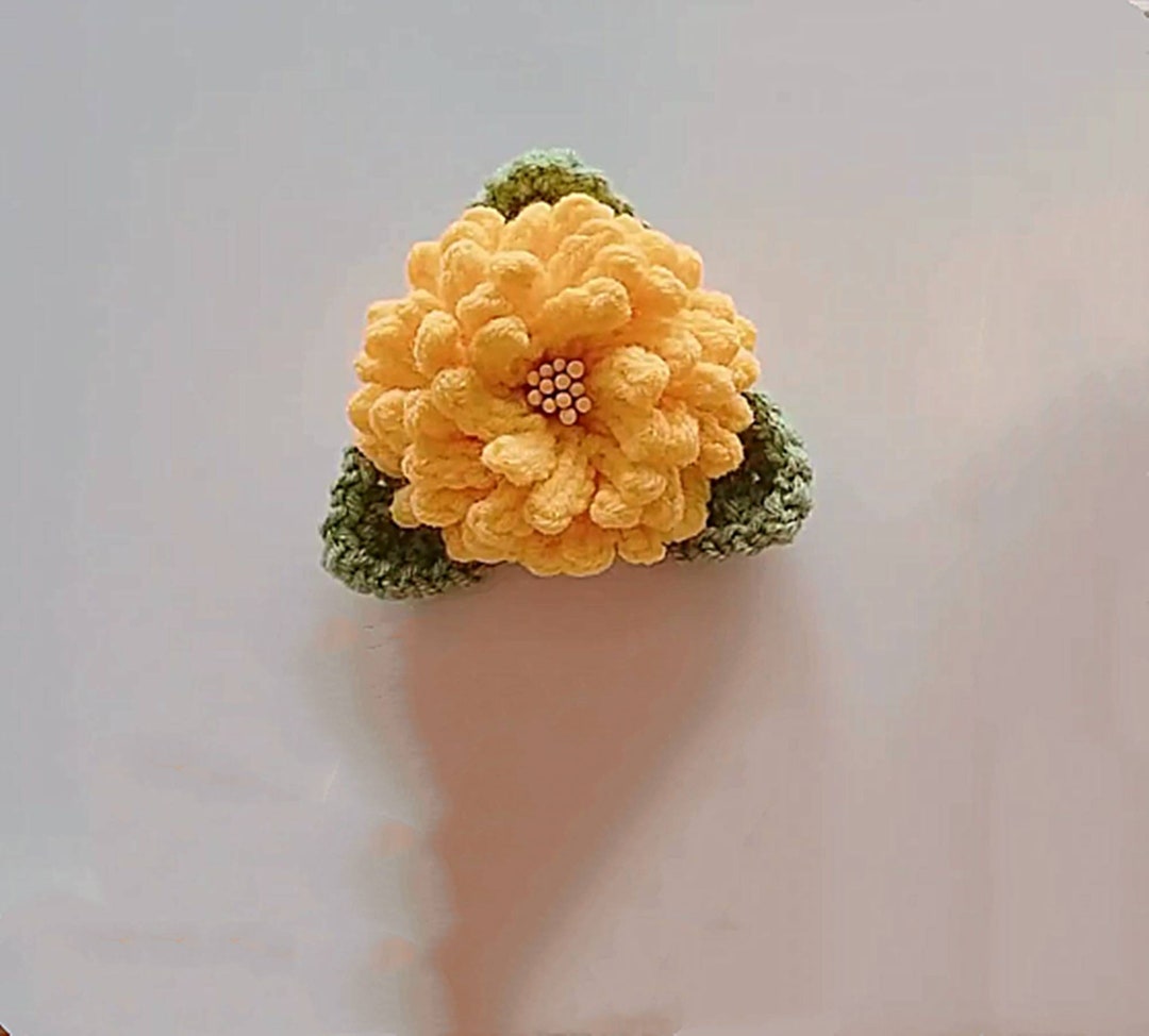 Crochet Chrysanthemum Brooch Pattern: Beginner Flower DIY (PDF Pattern ...