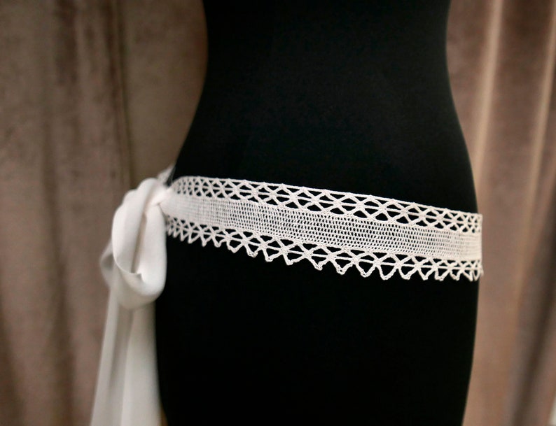 Lace Belt and Silk Ribbons, Bridal Accessory to Tie - Etsy