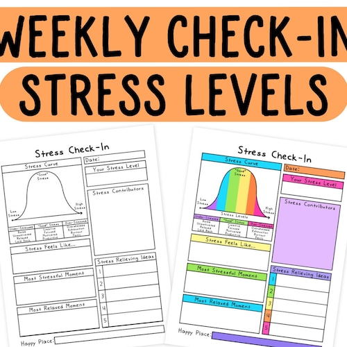 Weekly Stress Level Check-in Stress Management Self-care - Etsy