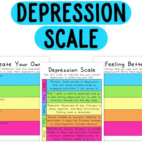 Depression Scale Depression Tools Worksheets Self-help - Etsy