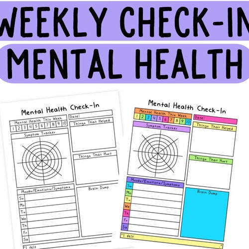 Weekly Mental Health Check-in Mood Tracker Symptom Tracker - Etsy