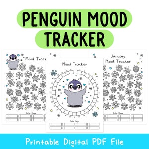 Penguin Mood Tracker: Handdrawn Self-love Rainbow Chart (printable PDF ...