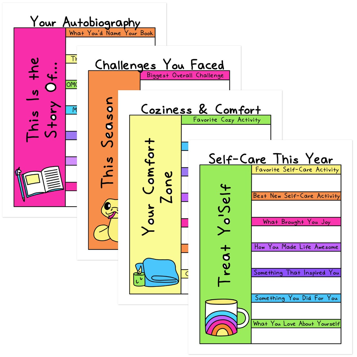 The Self-care Yearbook Reflection Journaling Fun Prompts - Etsy