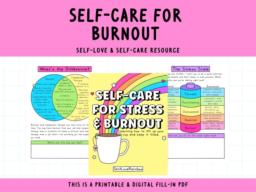 Self-care for Burnout Workbook: Stress & Mental Health (PDF) - Etsy
