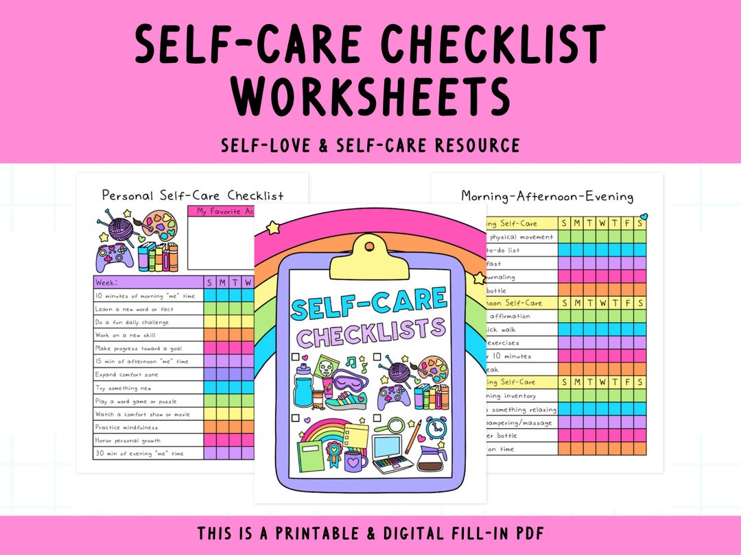 Self-care Checklists | Selfcare Journal | Tracker | Wellness ...