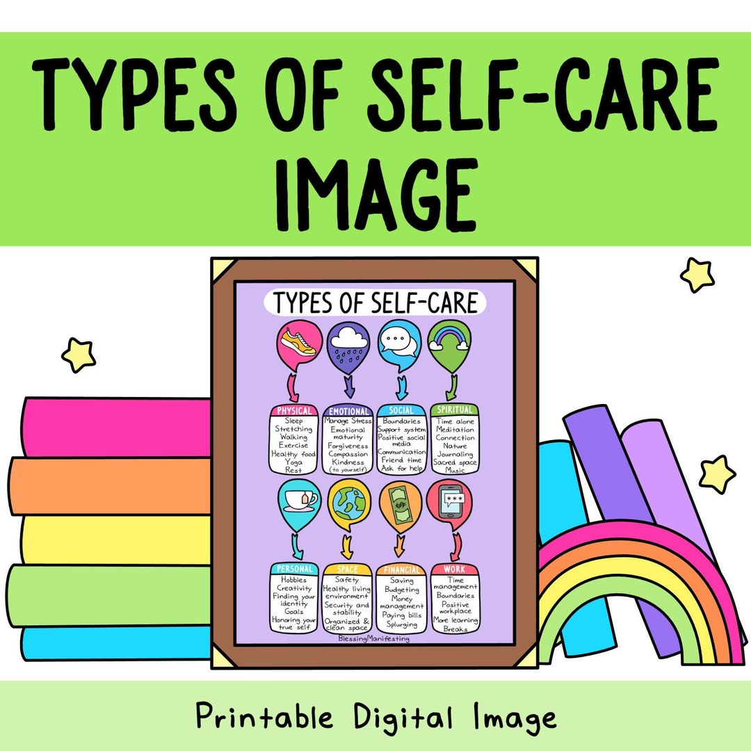 8 Types of Self-care Art Print Digital Download Printable - Etsy