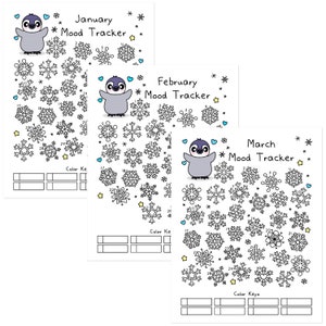 Penguin Mood Tracker: Handdrawn Self-love Rainbow Chart (printable PDF ...