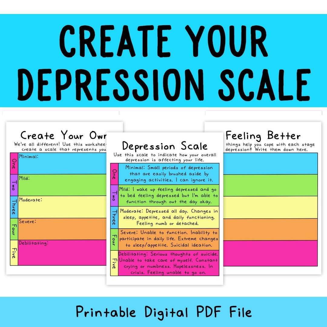 Depression Scale Depression Tools Worksheets Self-help - Etsy