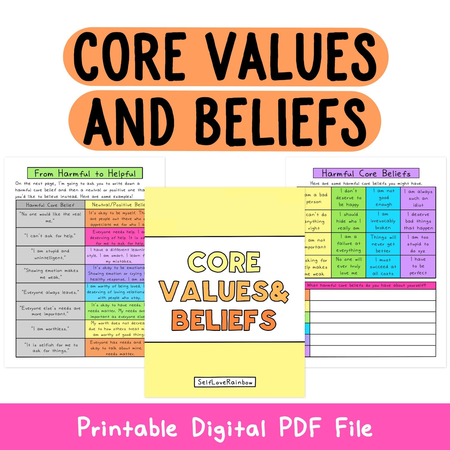 Core Values & Beliefs Authenticity Vision Board - Etsy