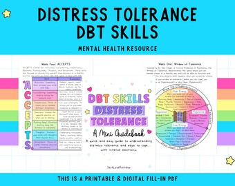 Distress Tolerance Worksheet DBT Emotional Regulation Therapy Workbook ...