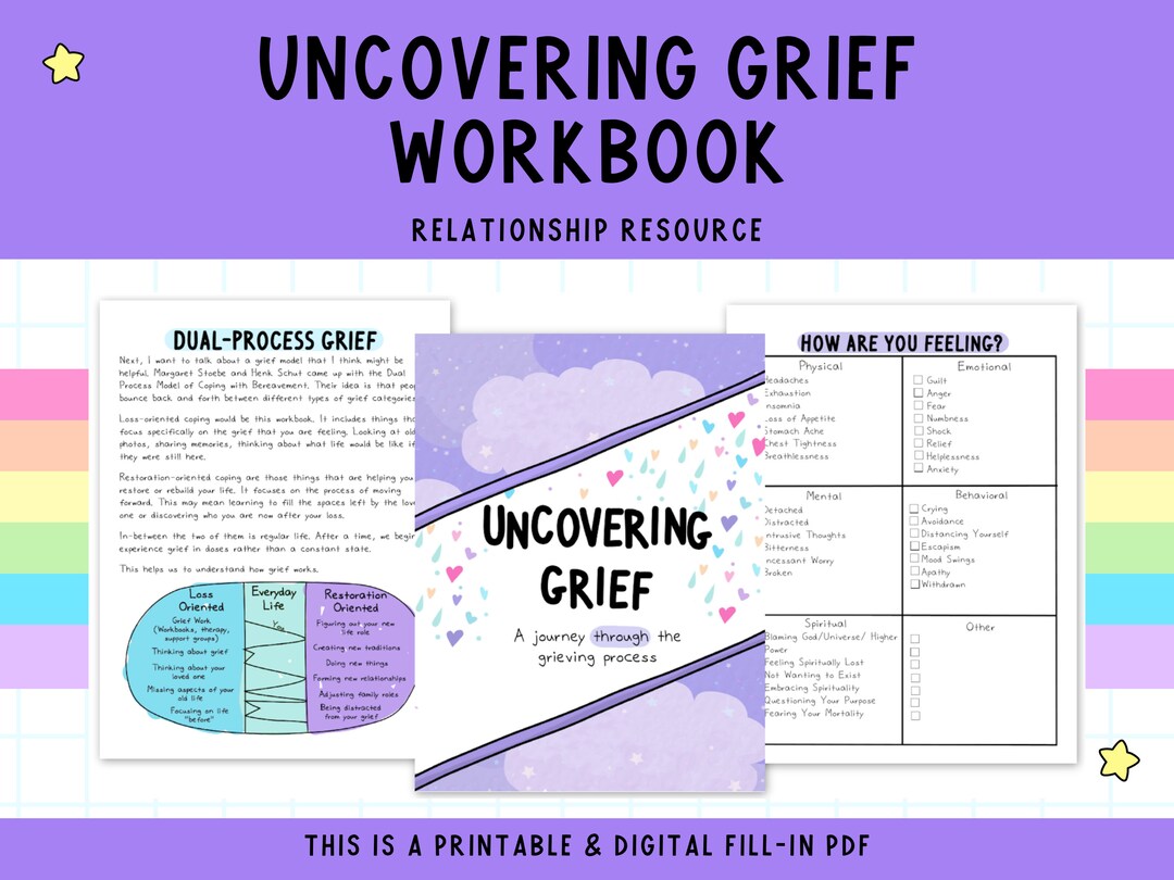 Uncovering Grief Grief Workbook Remembrance Loss Loved One Journal Self ...