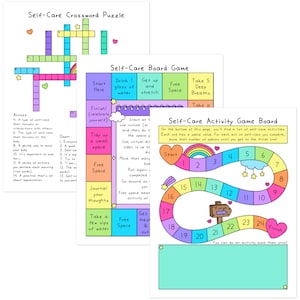 Self-care Game Activity Pack | Word Search | Printable | Self-help - Etsy