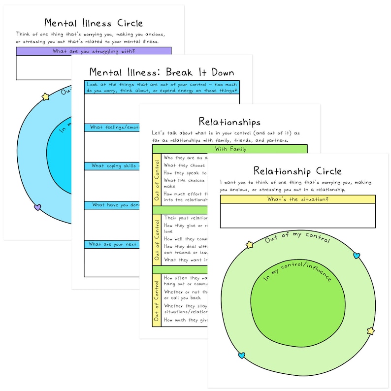 Circle of Control Workbook: Anxiety & Coping Skills (PDF) - Etsy