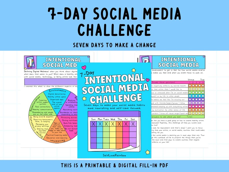 7-day Digital Wellness Challenge: Social Media Boundaries (PDF) - Etsy
