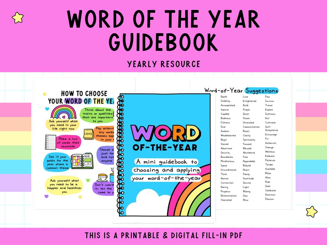 Word-of-the-year Mini Guidebook Goals Resolutions Word of the Year 2023 ...