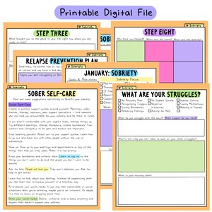 Buy Sobriety Worksheets Recovery AA Addiction Sober Life 12 Steps ...