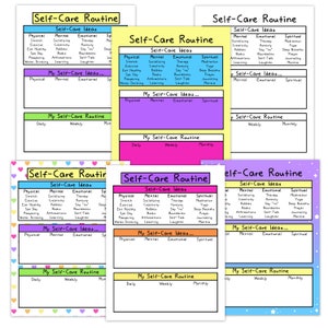 Self-care Routine Worksheet | Printable | Self-love | Love Yourself - Etsy