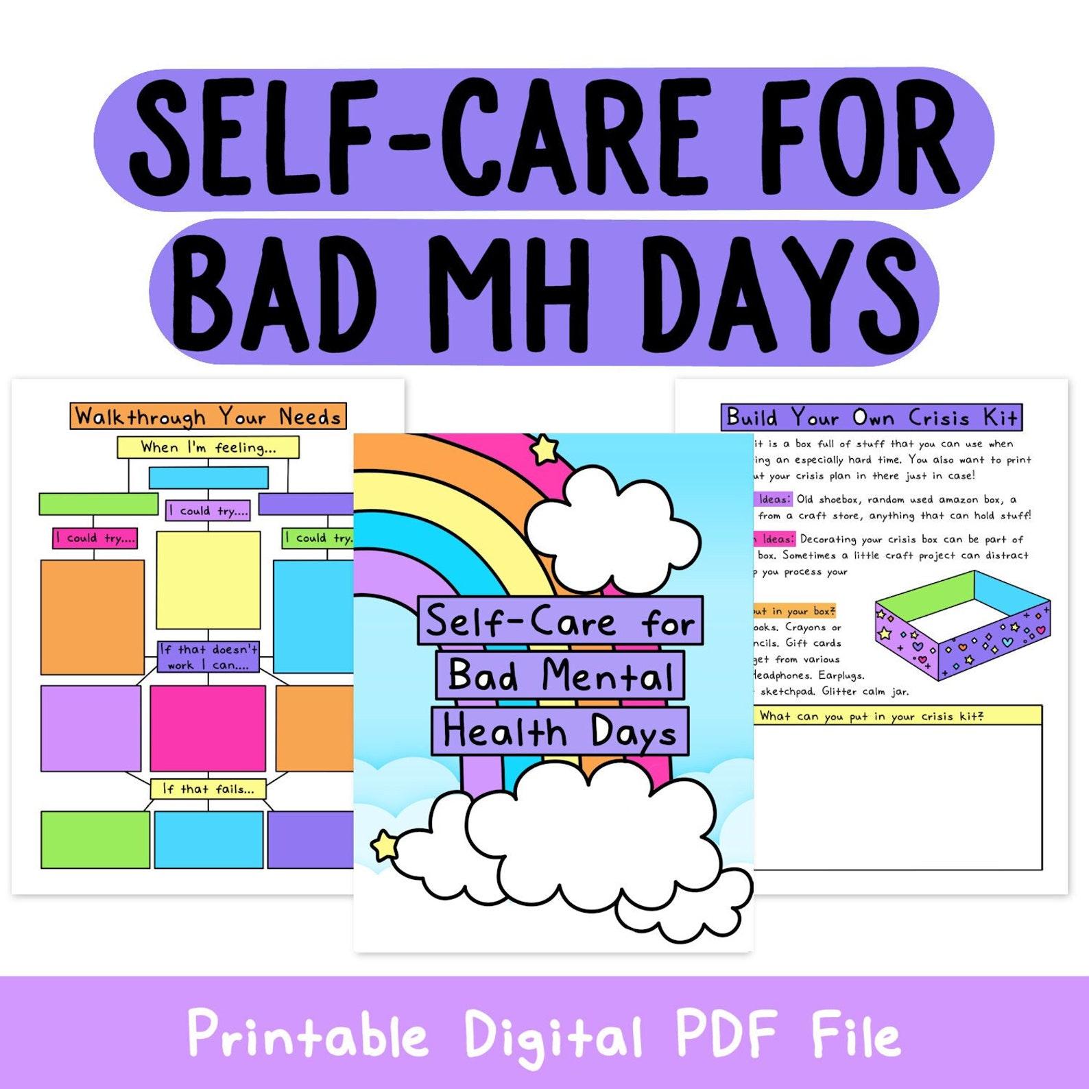 Self-care for Bad Mental Health Days Depression Anxiety - Etsy