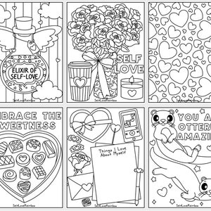 Self-love Coloring Pages | Printable | Hand Drawn L Digital Coloring ...